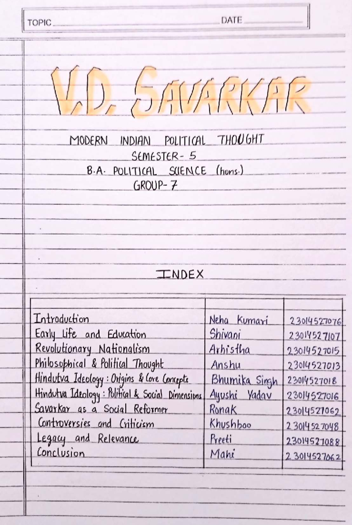 B.A. POLITICAL SCIENCE (Hons.) - Savarkar's Modern Indian Political ...