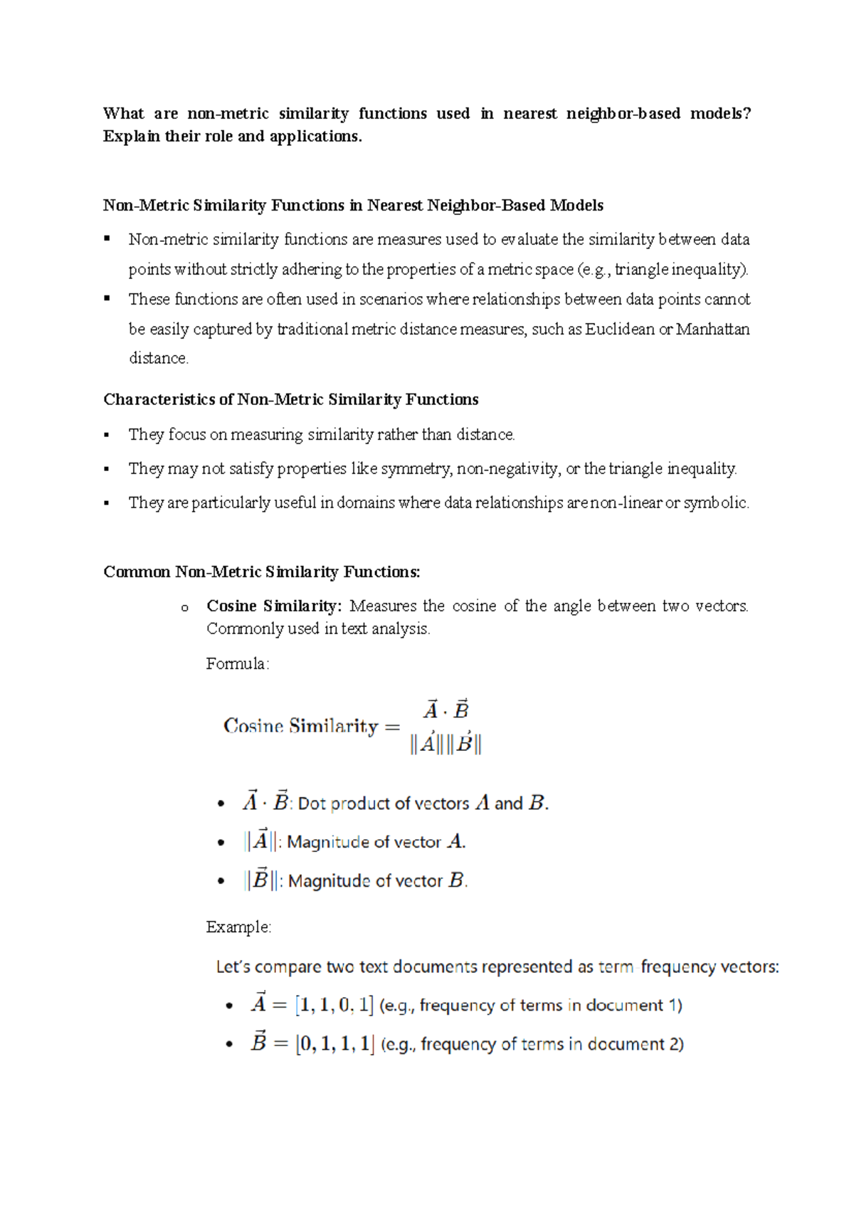 Non-Metric Similarity Functions in Nearest Neighbor Models Explained ...