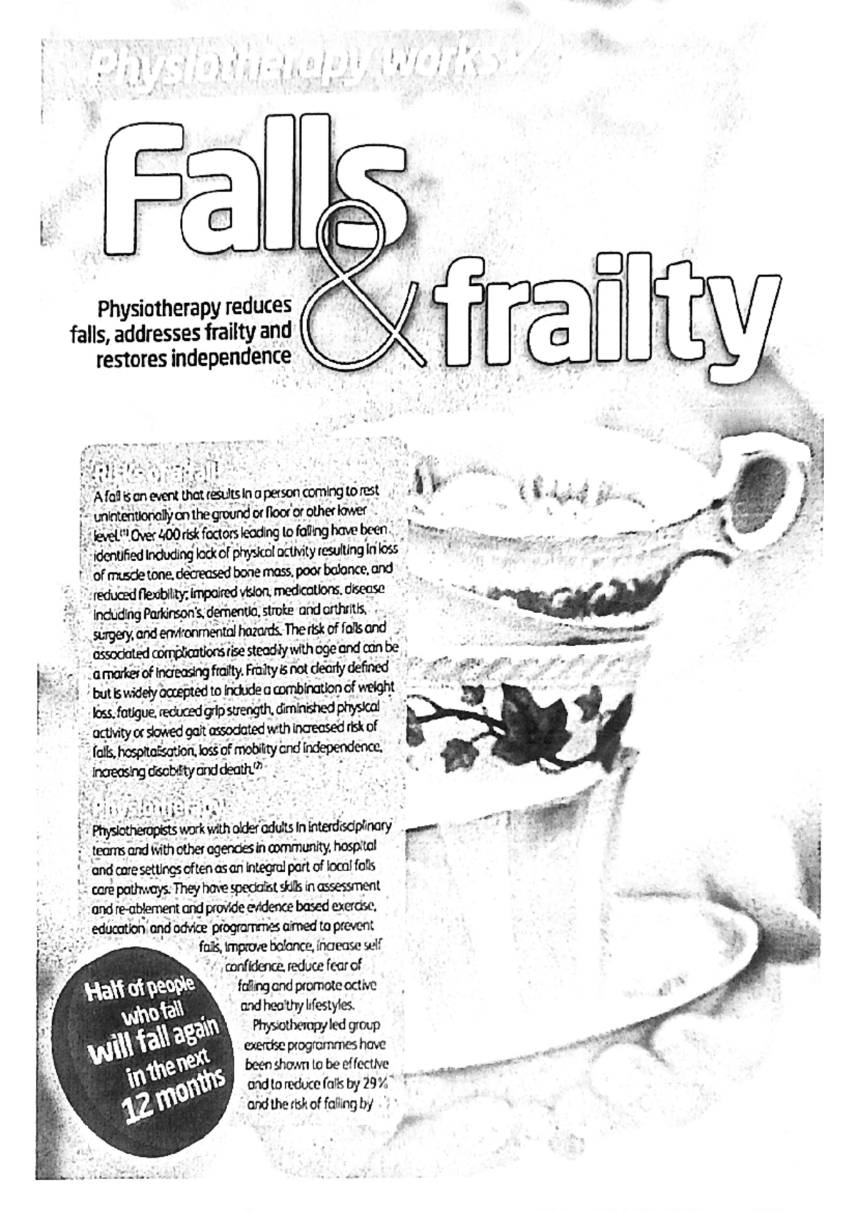 Physiotherapy & Falls: Reducing Risk, Addressing Frailty (PT 101) - Studocu