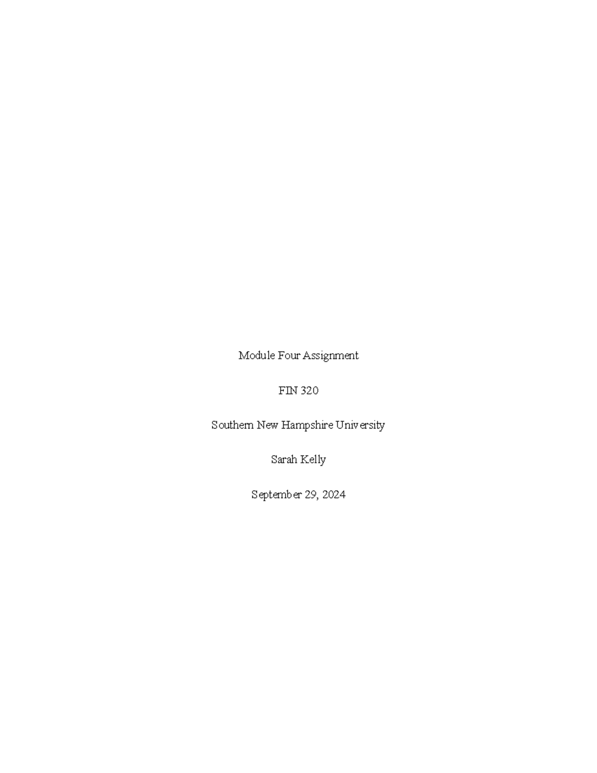 FIN 320 Module 4 Assignment: Analyzing Systematic & Unsystematic Risk ...