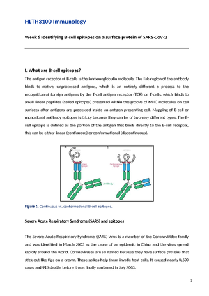 Comprehensive Guide to B-Cell Epitopes & SARS-CoV-2 Immunology - Studocu