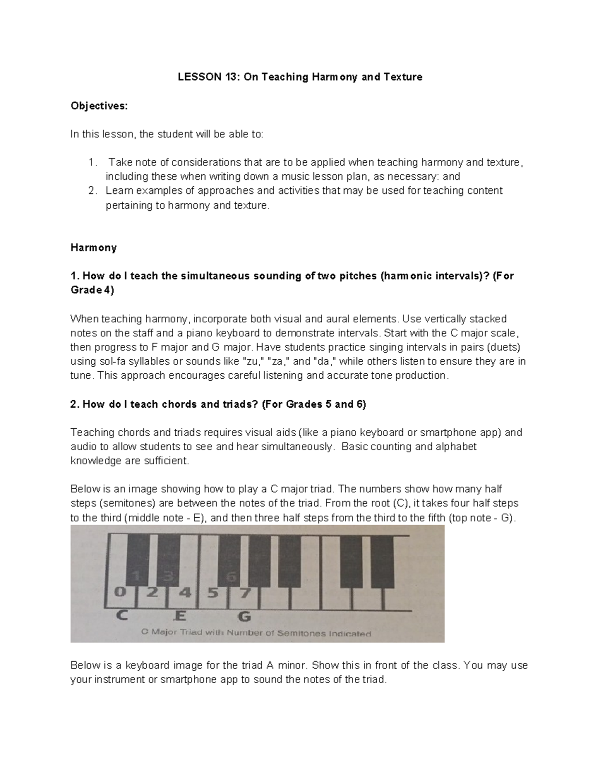 Lesson-13-Music - a lesson that you can use. - LESSON 13: On Teaching ...