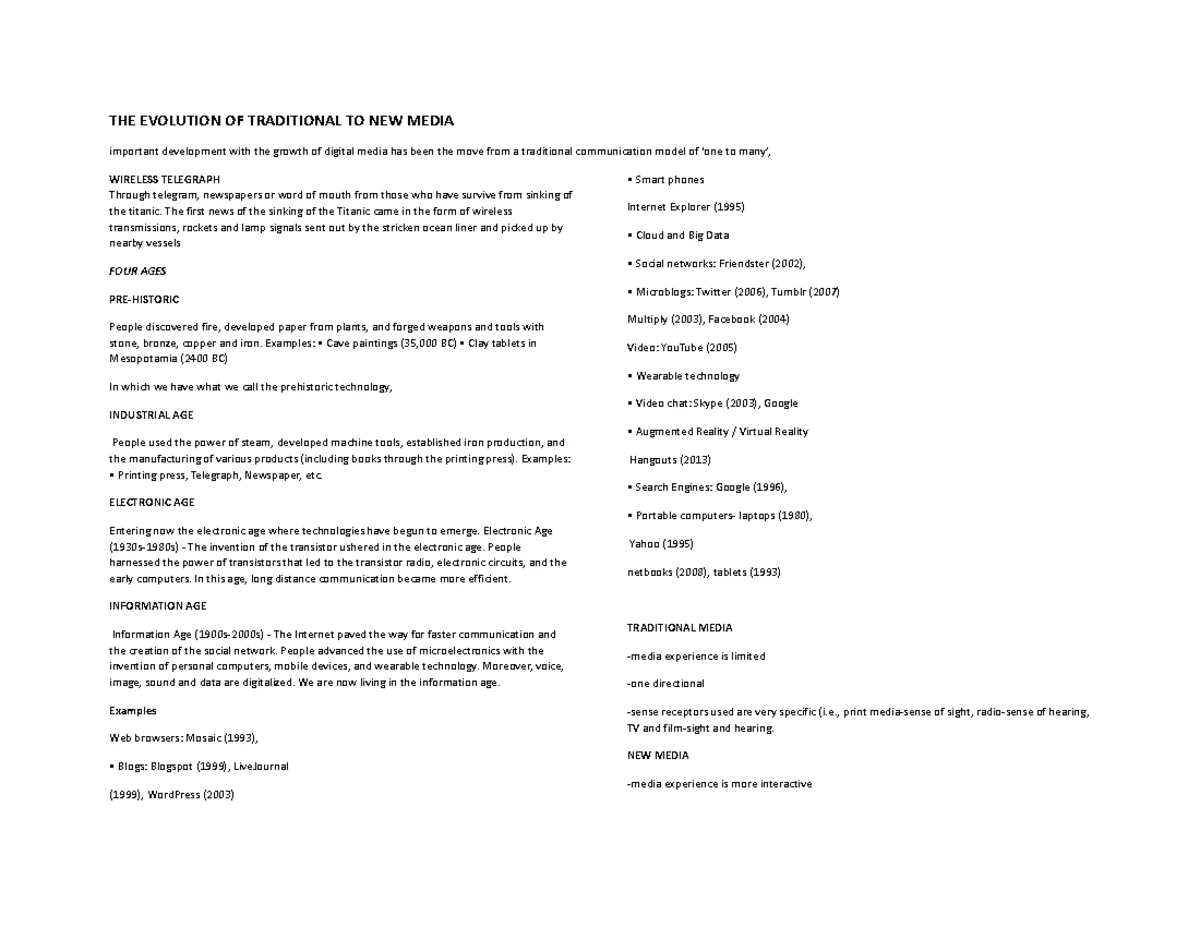 MIL Notes - MEDIA INFORMATION LITERACY QUARTER 1 TOPIC 1 TO 10 - THE ...