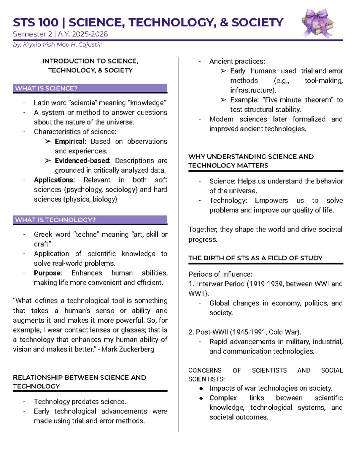 STS 100 Final Exam Review: Science, Technology, and Society Insights ...