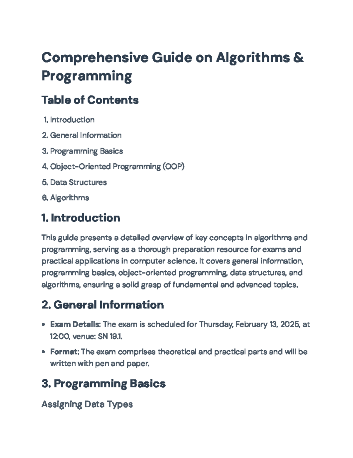 Comprehensive Study Guide on Algorithms & Programming (CS 101) - Studocu