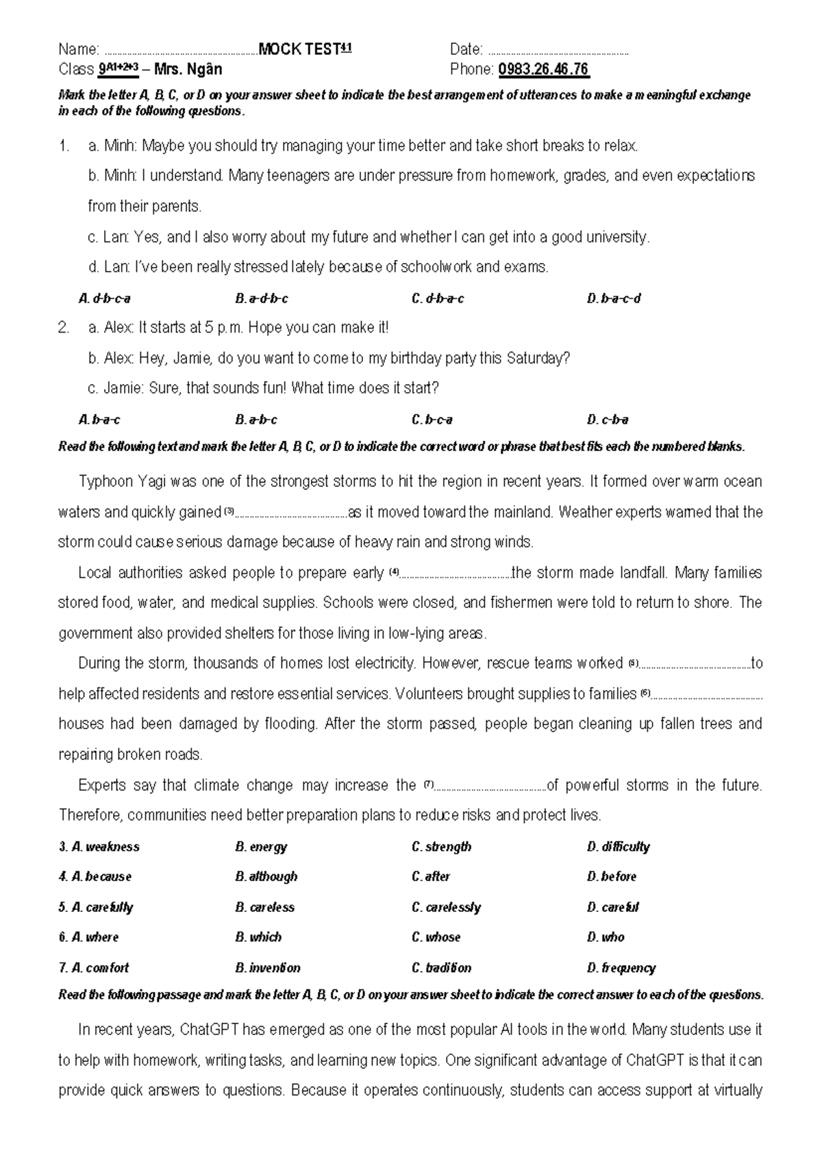MOCK TEST 41 - English Language Skills Assessment (2026-2027) - Studocu