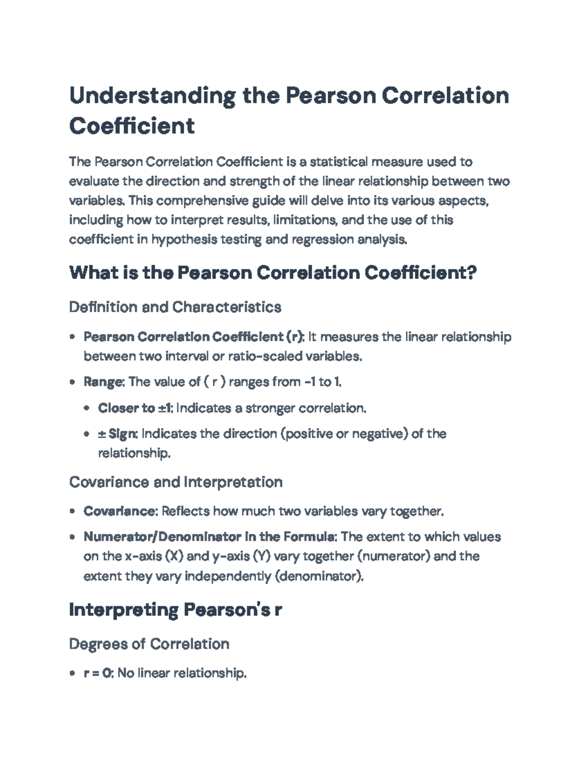 Understanding the Pearson Correlation Coefficient: Key Concepts ...