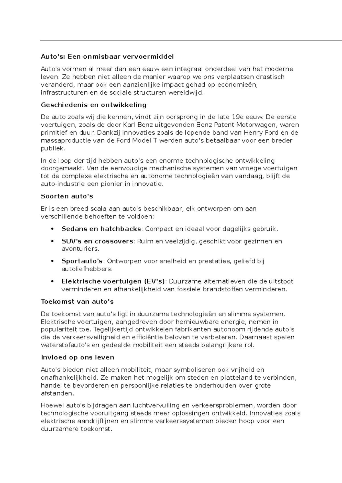 Auto1 - dit is een verslag over &auto's - Auto's: Een onmisbaar ...