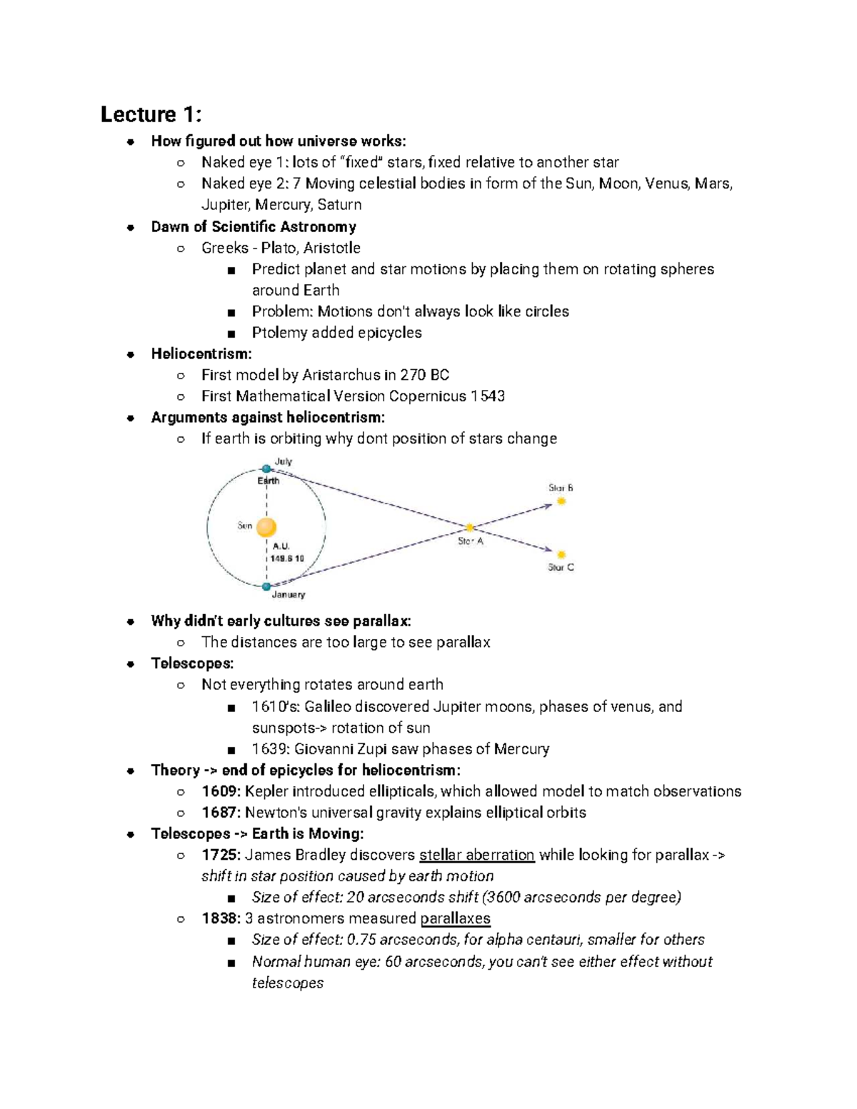 MULT 101: Lecture Notes on the Universe, Astronomy, and Life Formation ...