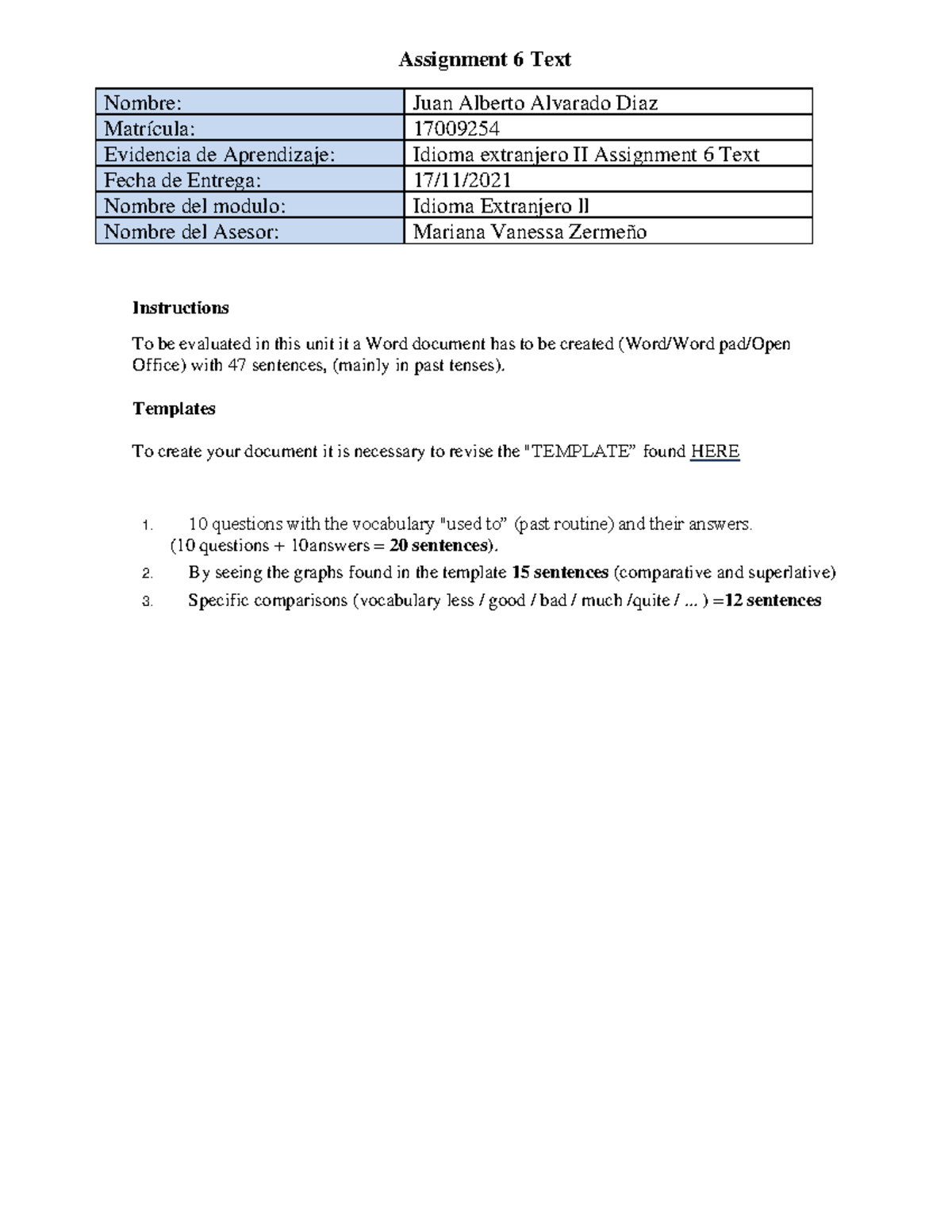 Alvarado 17009254 U2 Assignment 6 Text file - Assignment 6 Text Nombre ...