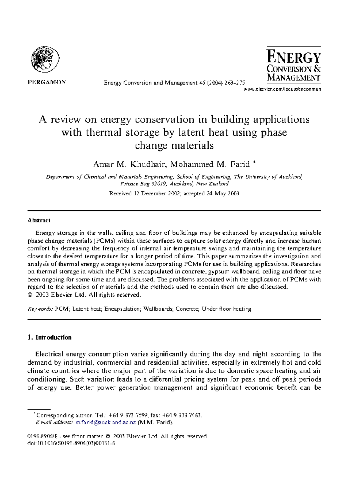 A review on energy conservation in building applications with thermal ...
