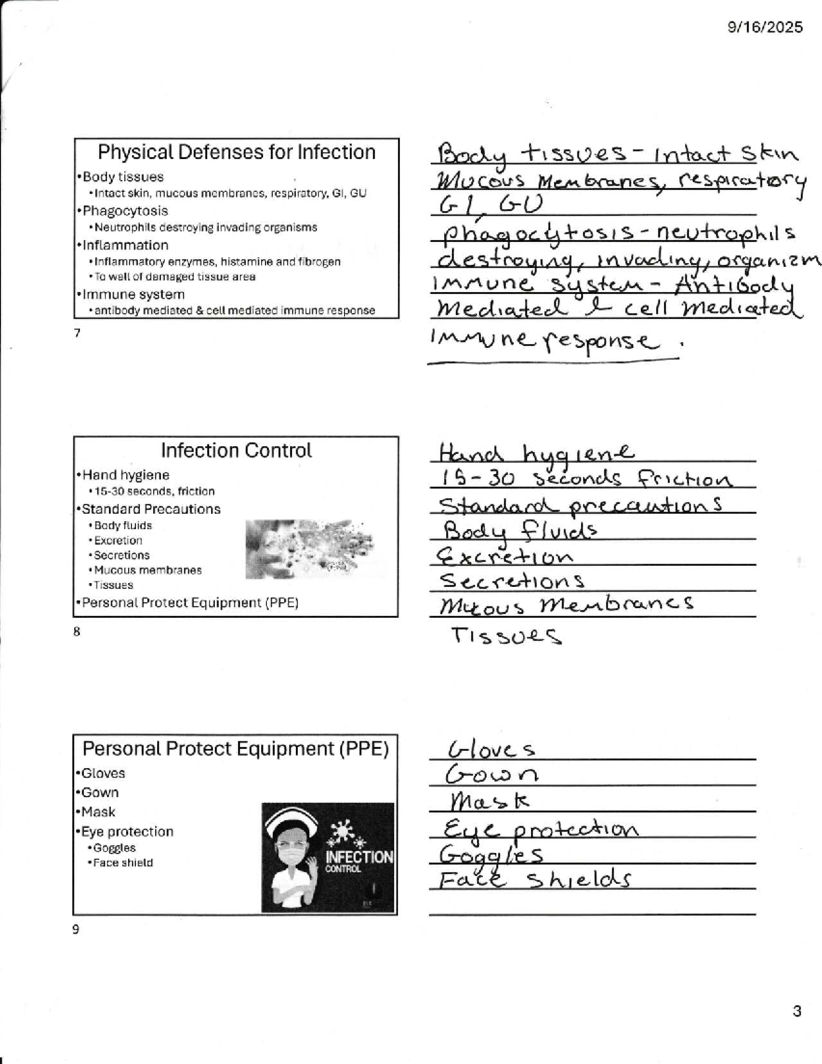 Final Exam Notes for Course Code XYZ123: Infection Control Overview ...