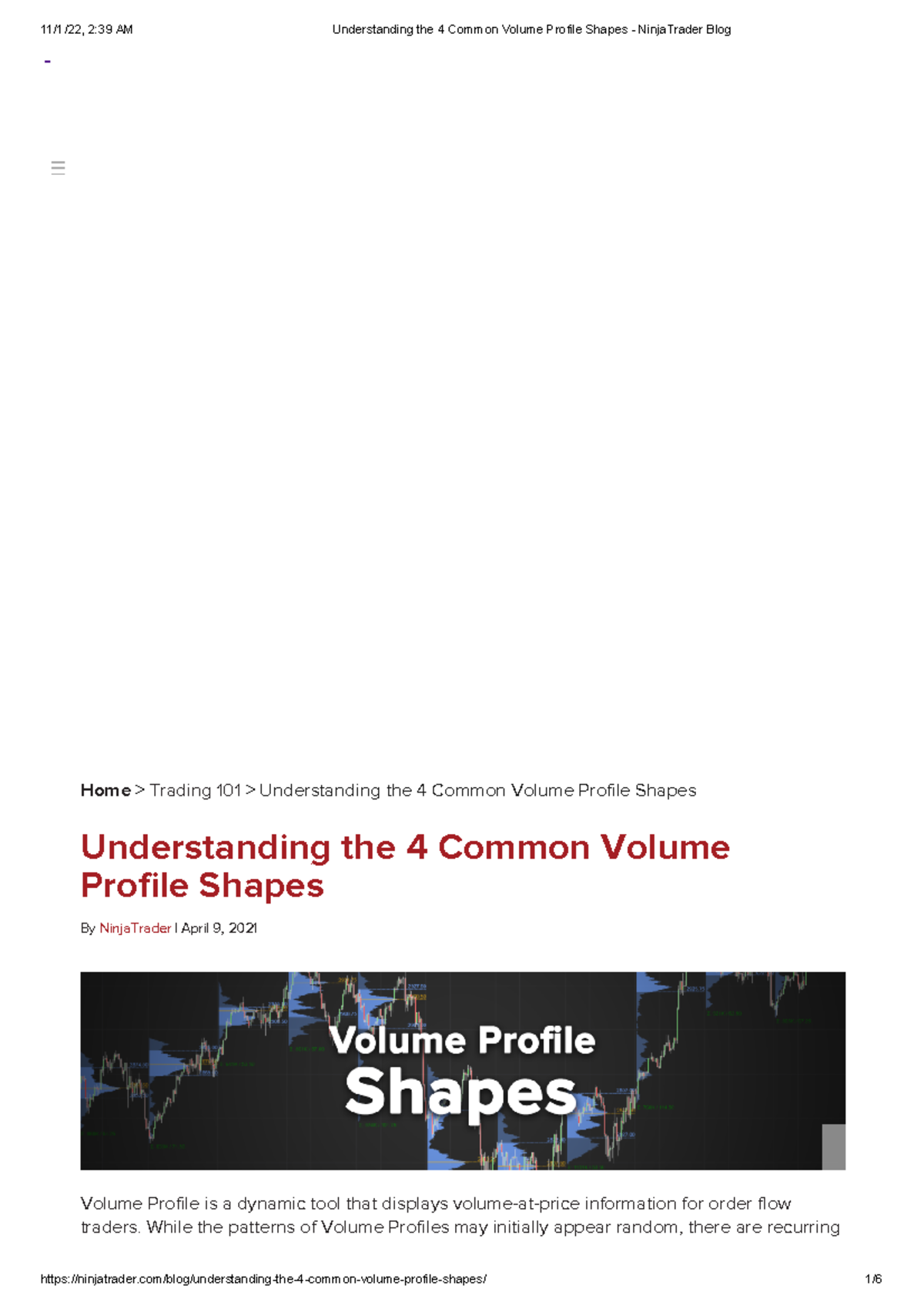 Understanding the 4 Major Volume Profile Shapes in Trading 101 - Studocu