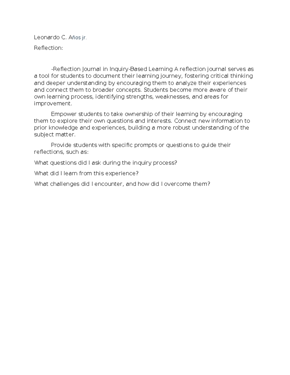 ENG 101: Reflection Journal on Learning Journey - Studocu