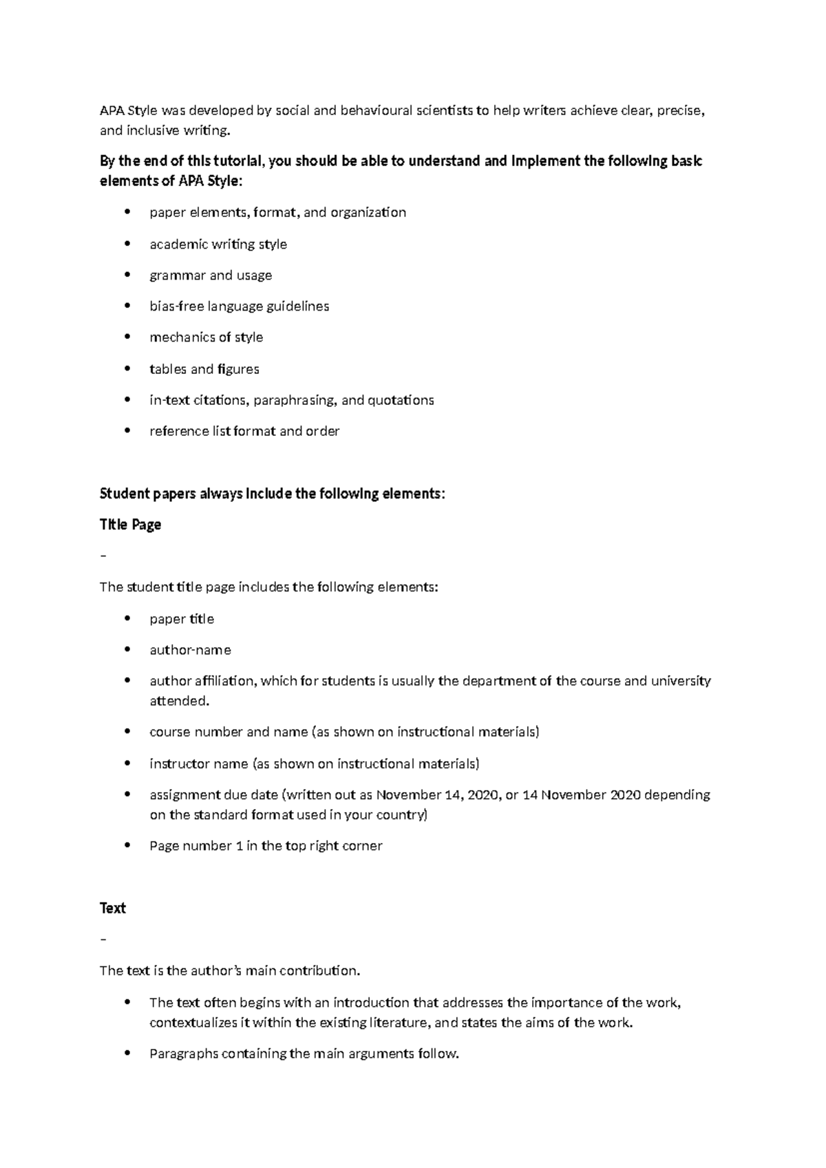 Understanding and implementing APA style: A guide for students - Studocu
