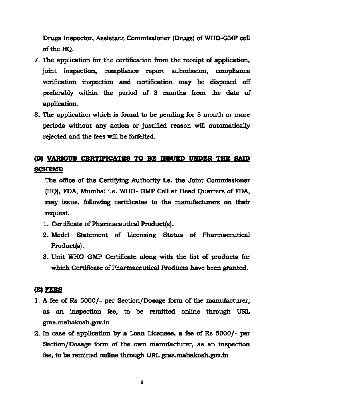 GMP Maharashtra Fee Structure and Certification Process - Studocu