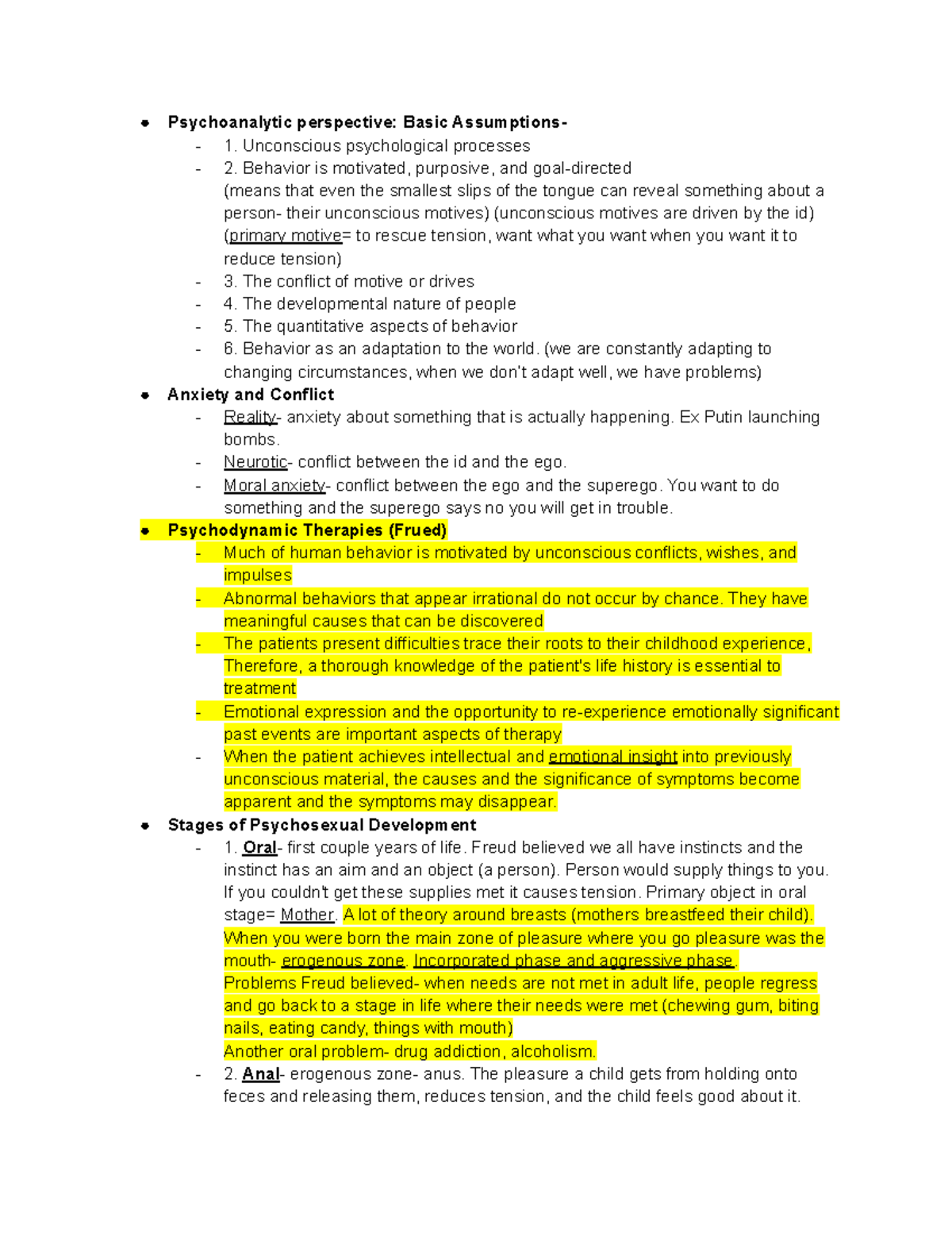 Psychotherapy Lecture Notes: Exam 2 Overview and Key Concepts - Studocu