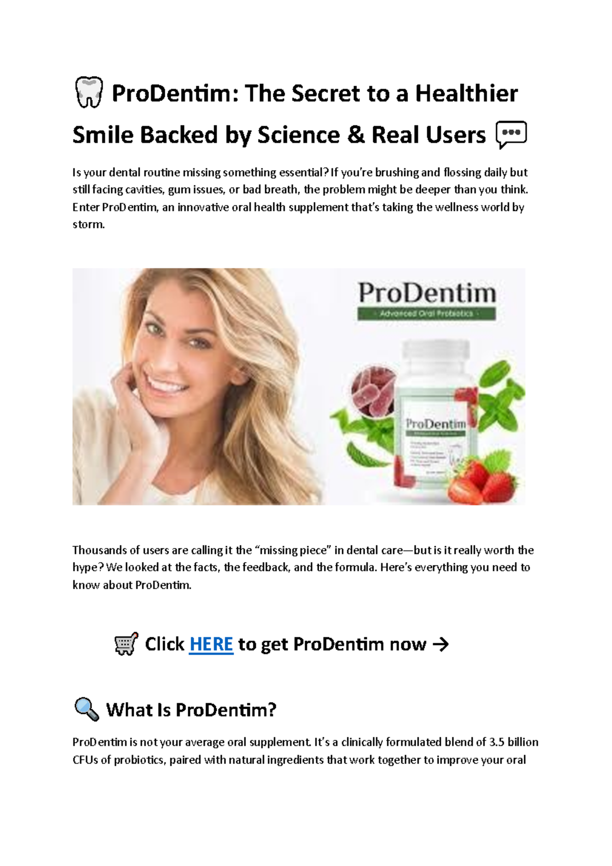 ProDentim Review 2025: Unlocking the Secret to Oral Health - Studocu