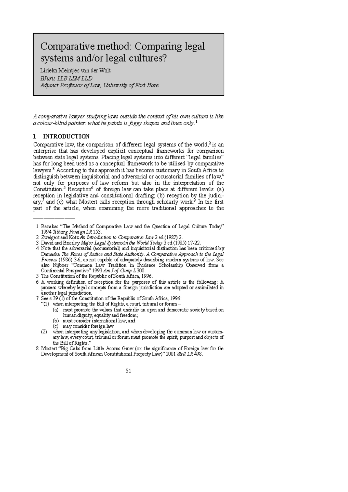 Comparative Method: Analyzing Legal Systems and Cultures in Law - Studocu