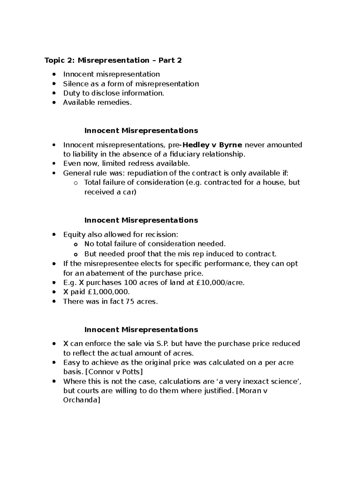 Misrepresentation Part 2: Innocent Misrepresentation & Remedies (LAW ...