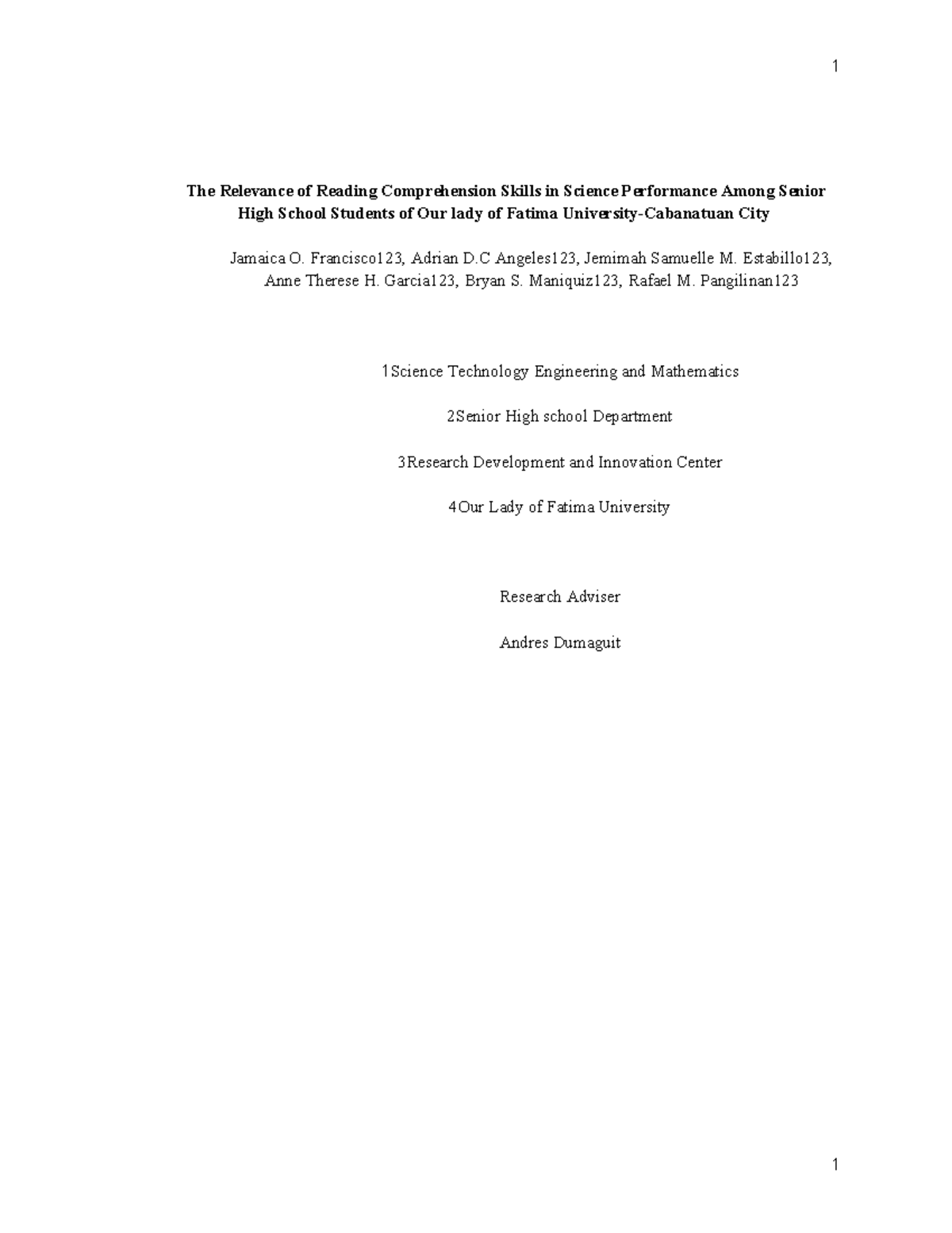 Enhancing Science Performance: Reading Comprehension Skills in STEM 12 ...