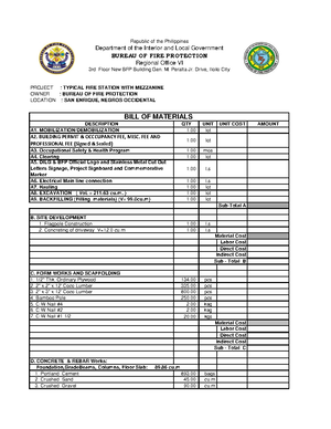Pdfcoffee - Sample Estimate Works - Project : PROPOSED 3-STOREY APARTMENT (ROOF DECK) Location ...