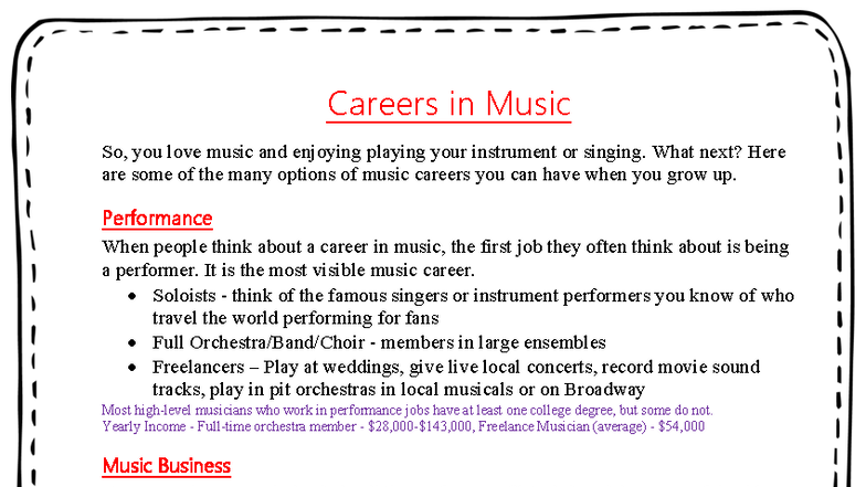 Careers in Music: Exploring Opportunities and Pathways - Studocu