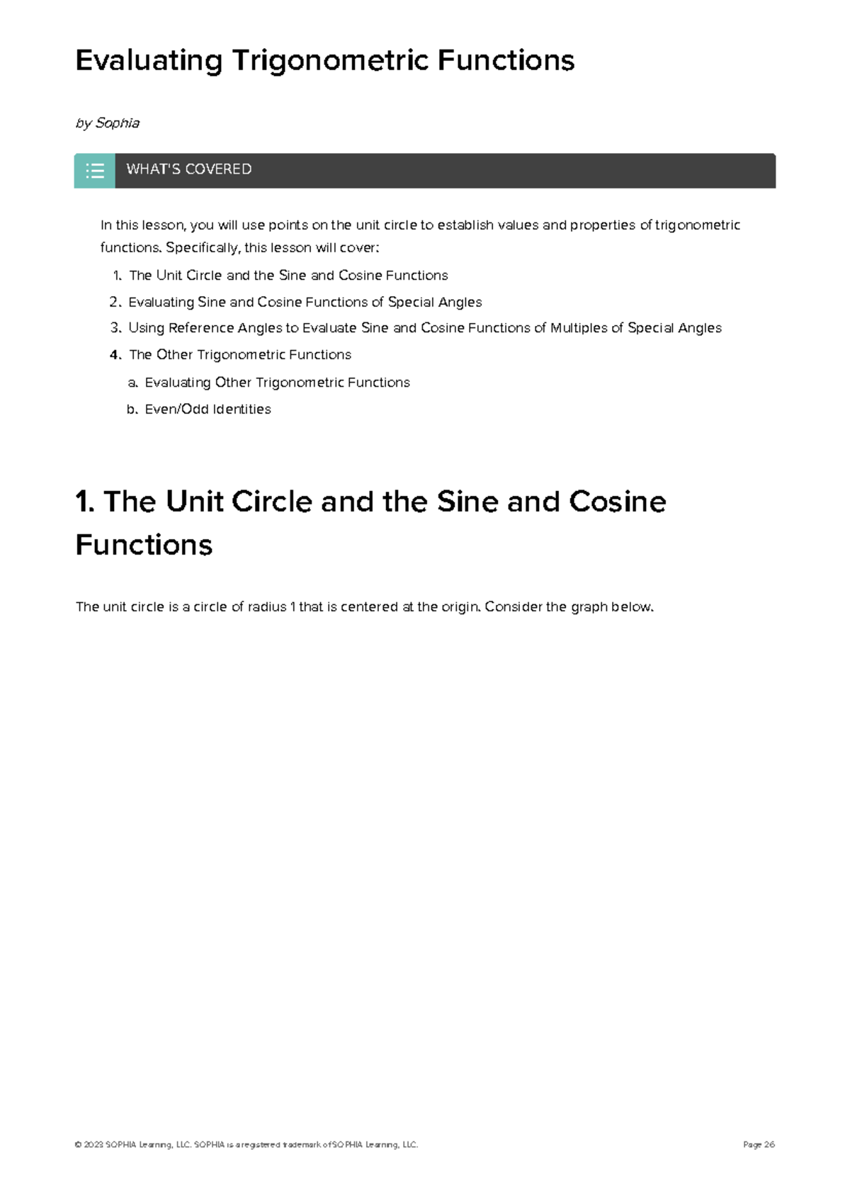Precalculus unit-4-tutorials PDF2 - Evaluating Trigonometric Functions ...