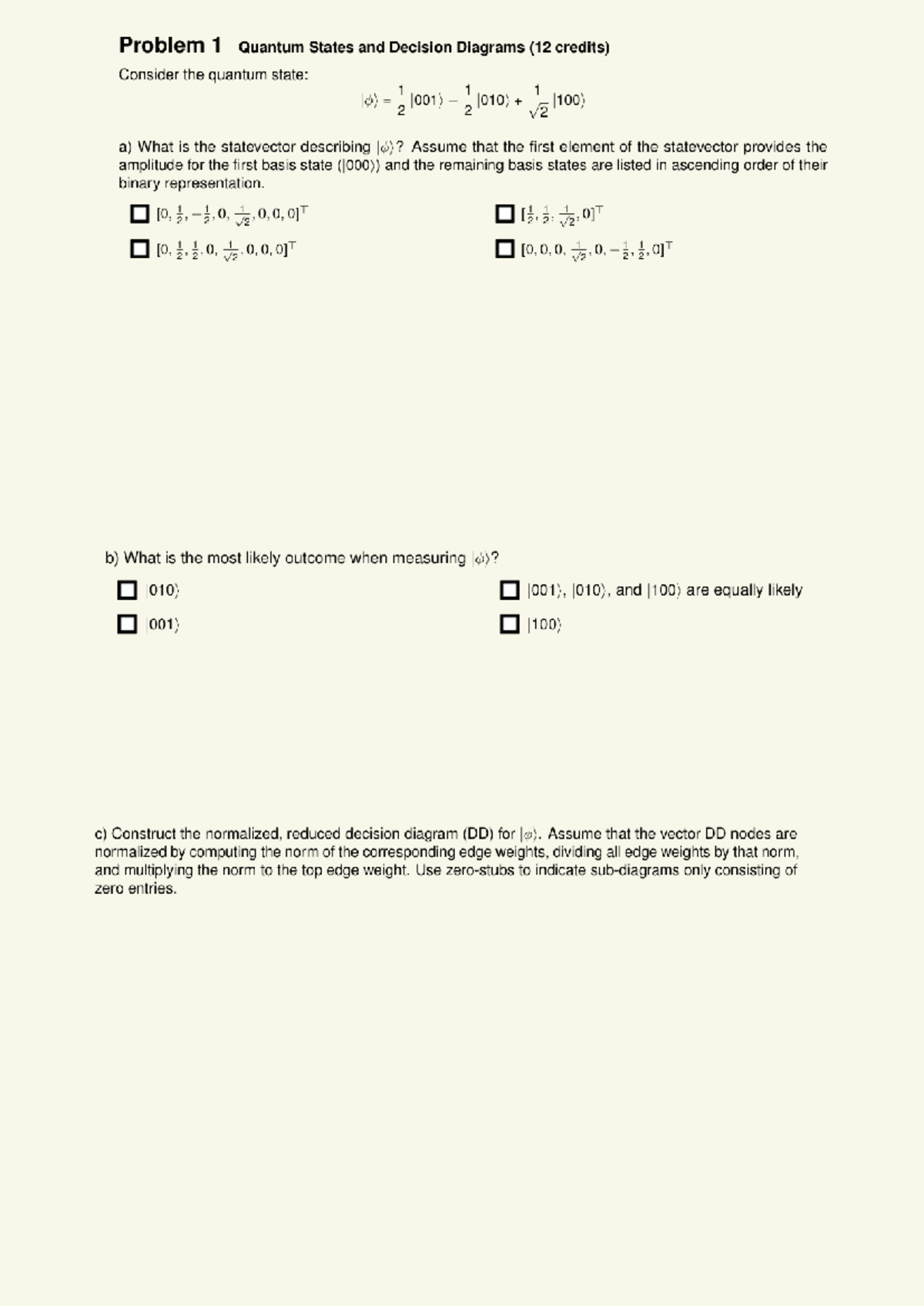 Quantum States & Decision Diagrams (12 & 20 Credits) Exercise Notes ...