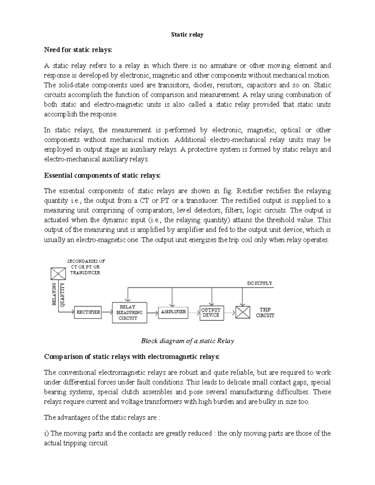 Static Relay Overview and Applications: A Comprehensive Guide - Studocu