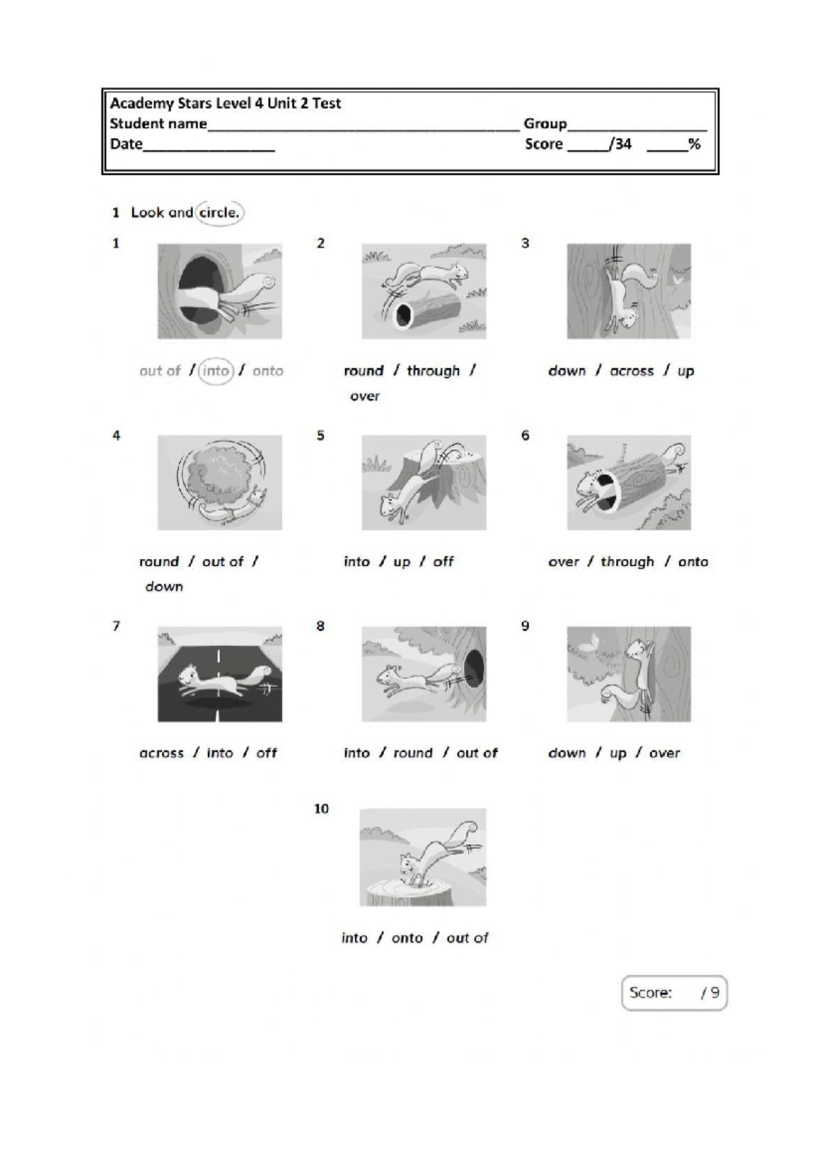 Academy Stars Level 4 Unit 2 Test Worksheet 488733 - Studocu