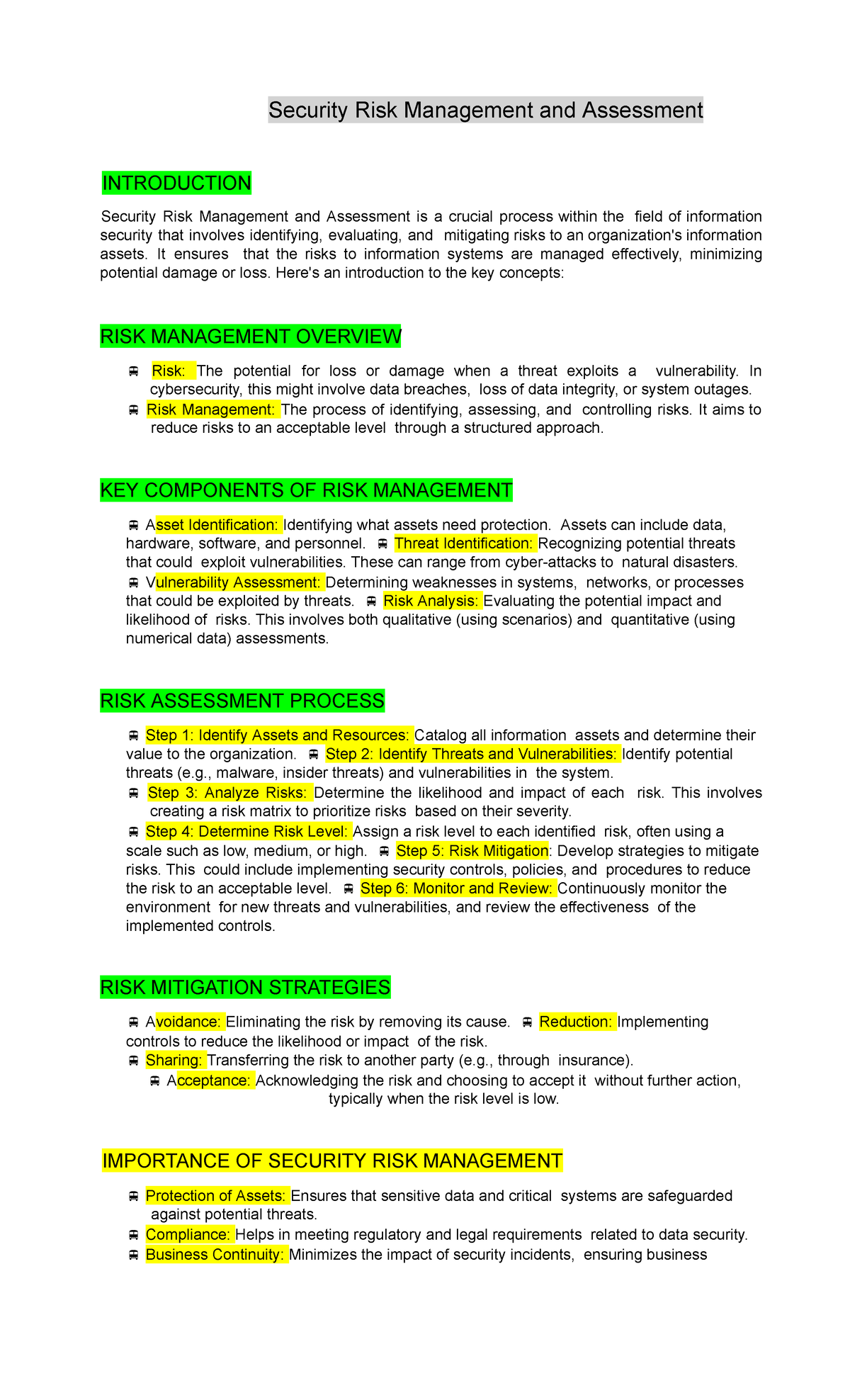 Security Risk Management and Assessment - Security Risk Management and ...
