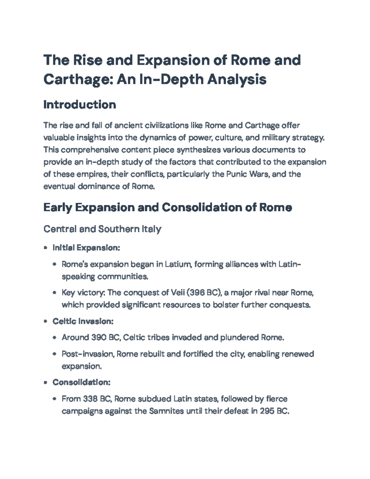 The Rise and Expansion of Rome and Carthage: A Detailed Study - The ...