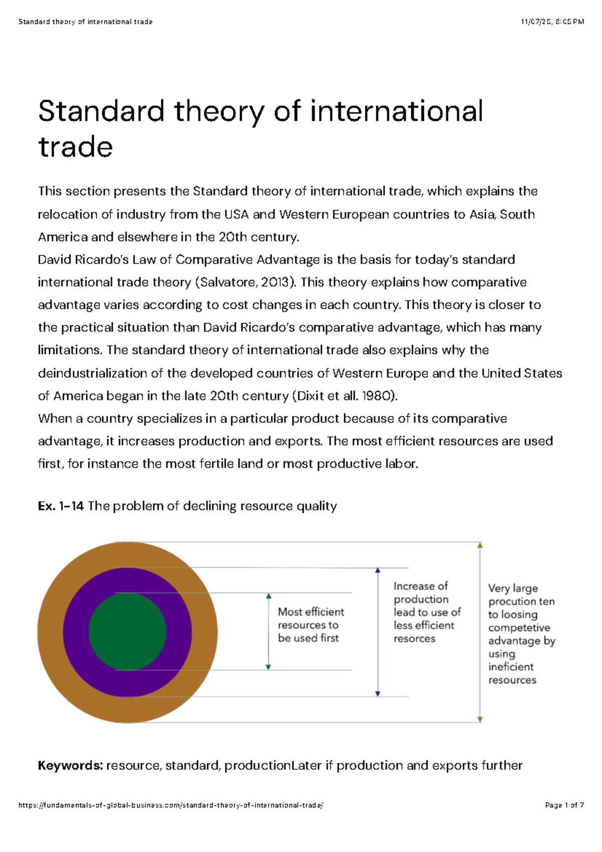 1.4 Standard Theory of International Trade: Analyzing Comparative ...