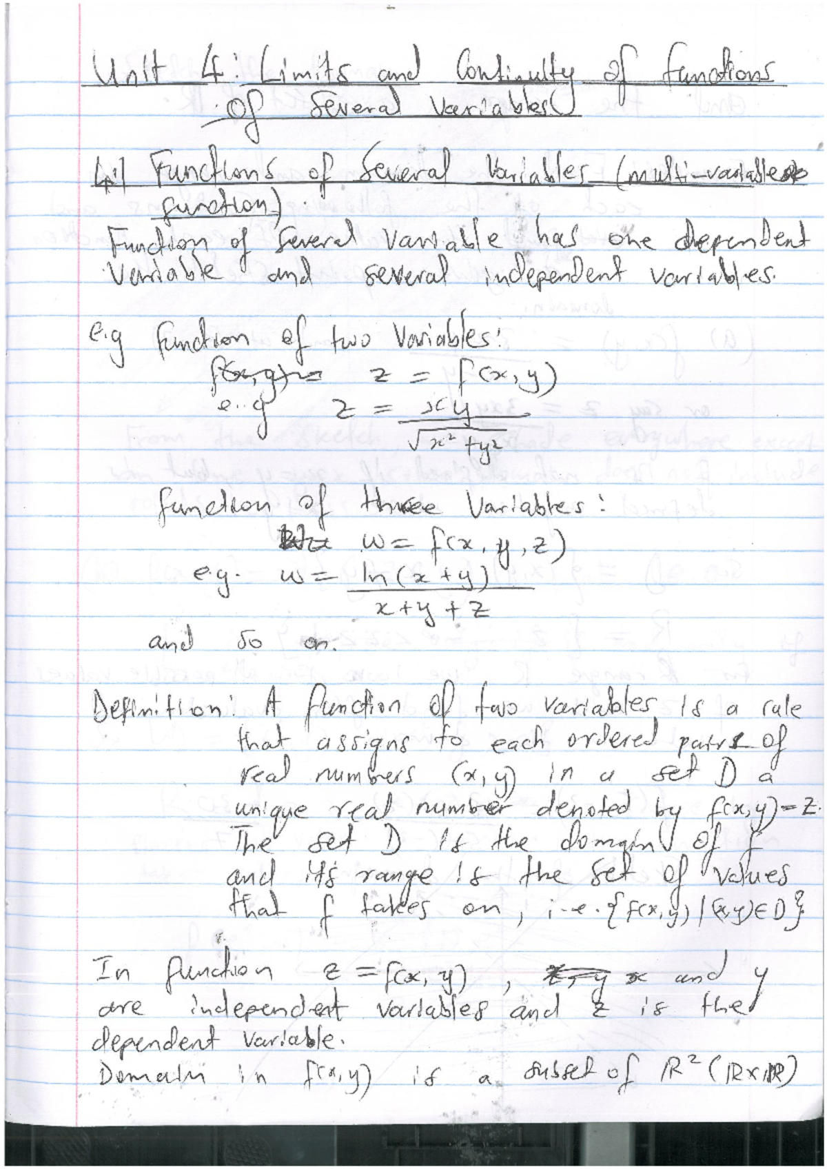 Chapter 4.Limits & Functions.Of - SMTH011 - Studocu