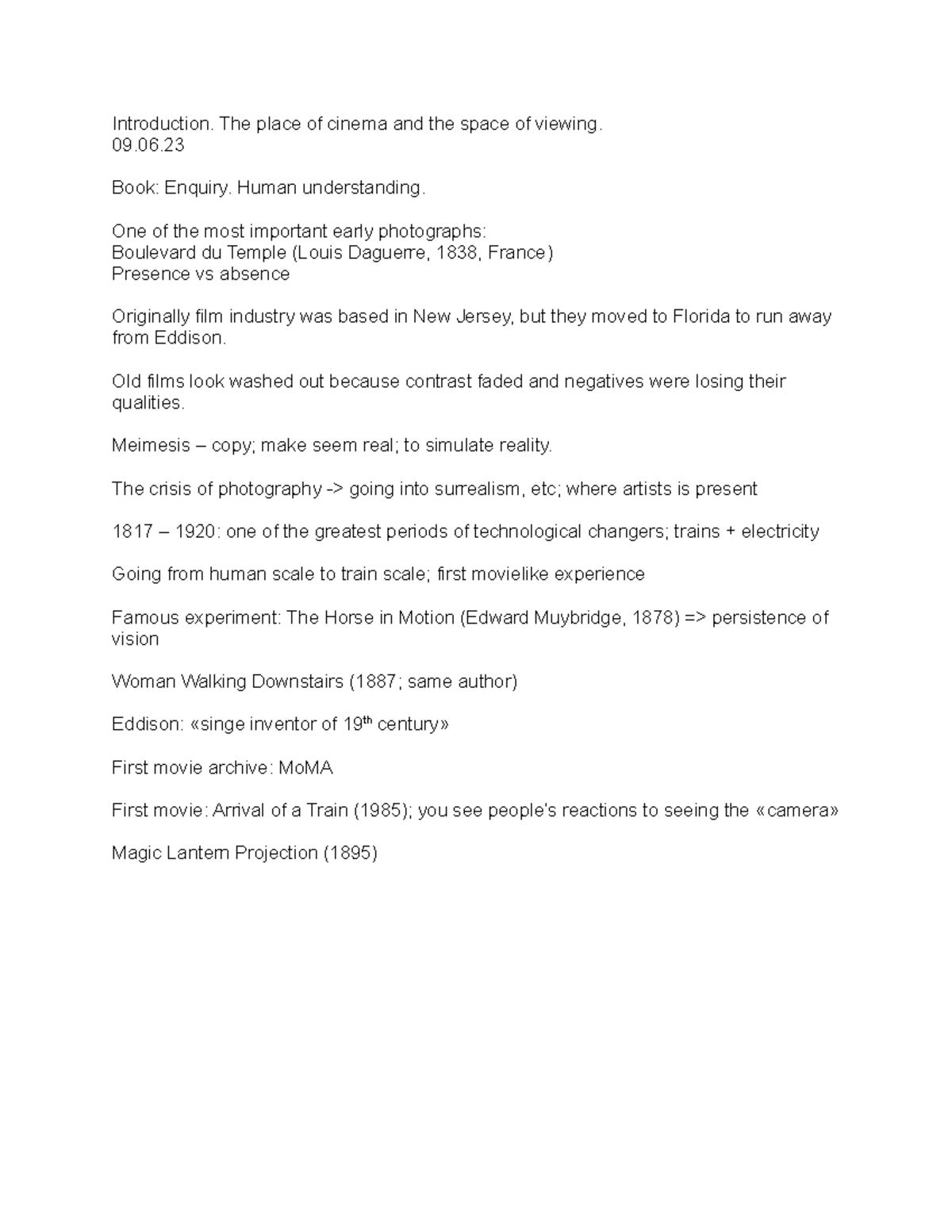 Lecture 2 - Cinema's Evolution & Early Film History by Richard ...