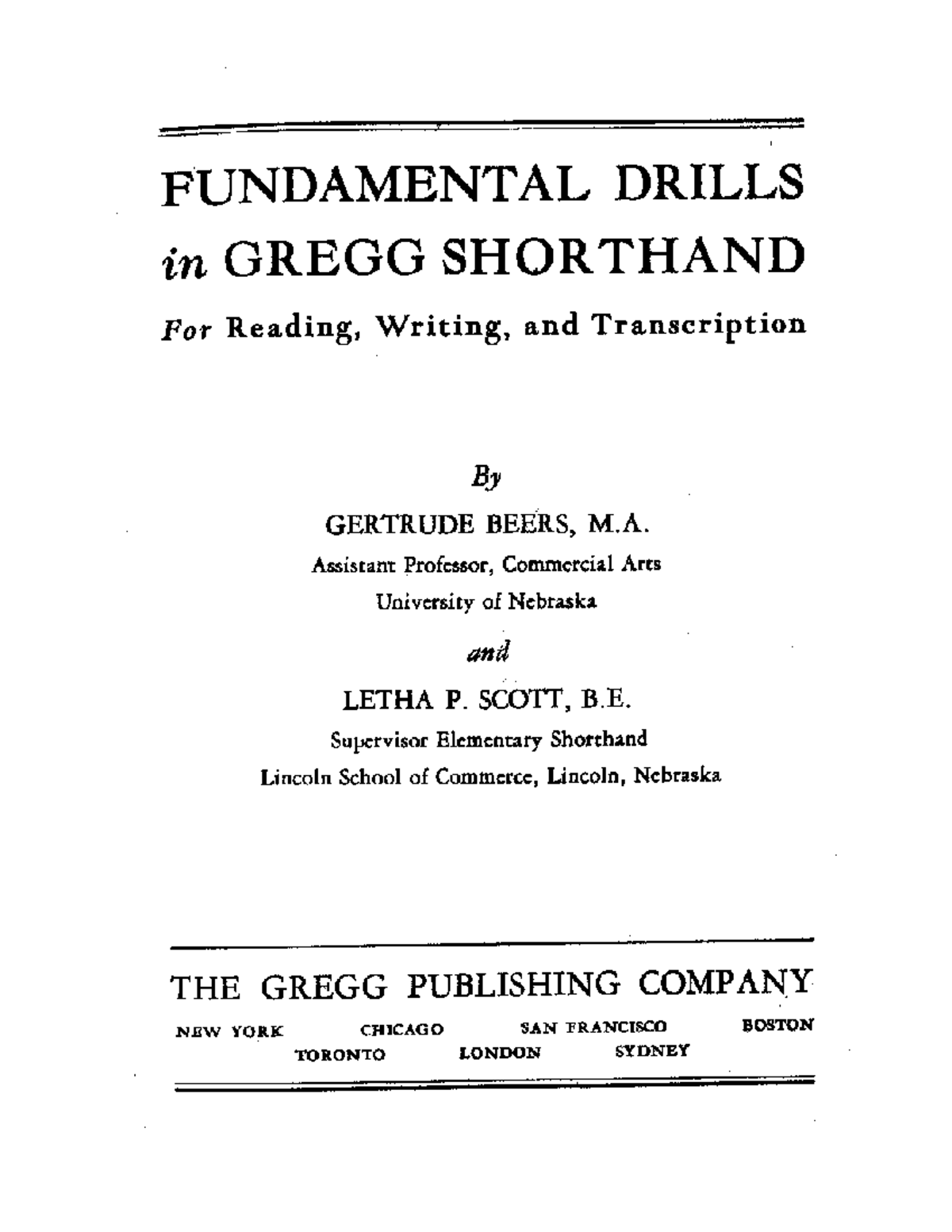 Fundamental Drills in Gregg Shorthand: Exercises and Techniques - Studocu