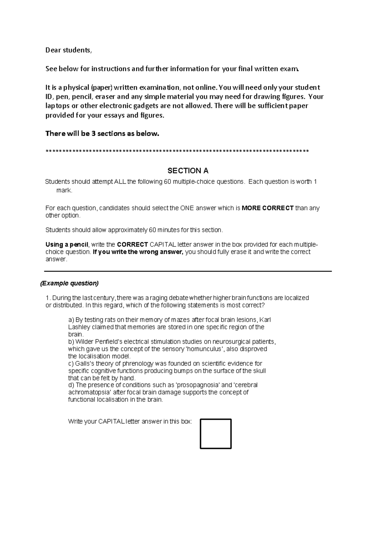 OPTO30007 2025 Final Exam Instructions and Guidelines - Studocu