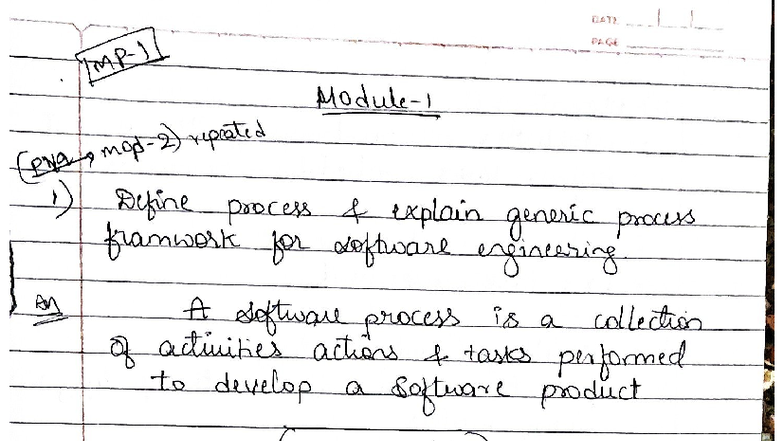 SE Module 1 Final Exam: Software Engineering Process Framework - Studocu