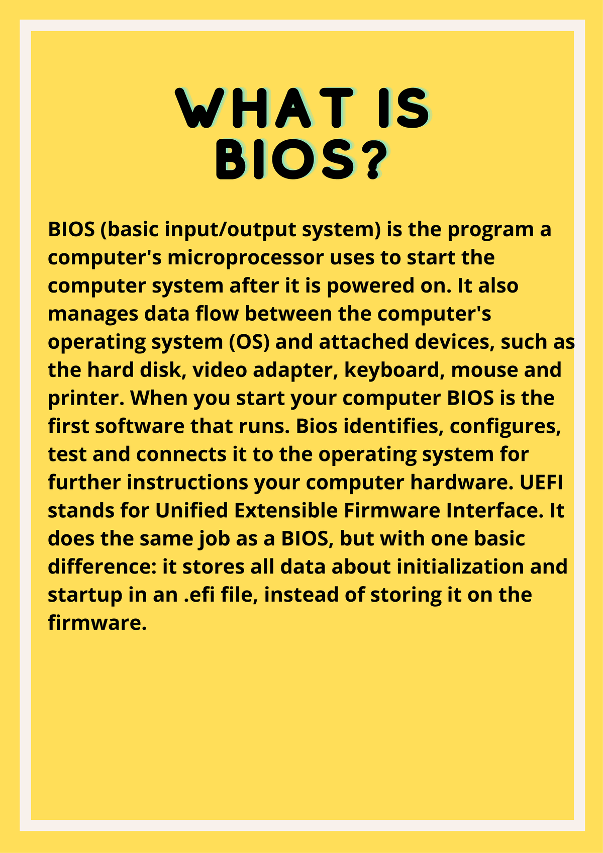 BIOS Overview: Understanding Basic Input/Output System - Studocu