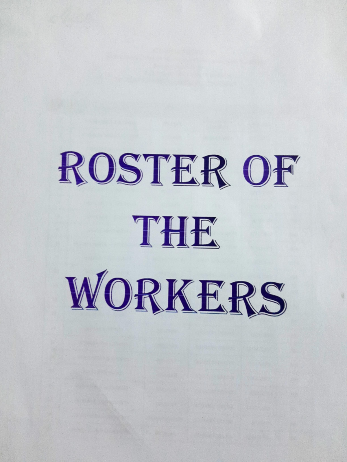 Daily Roster & Time Records for Workers - March 2024, EE & ER ...