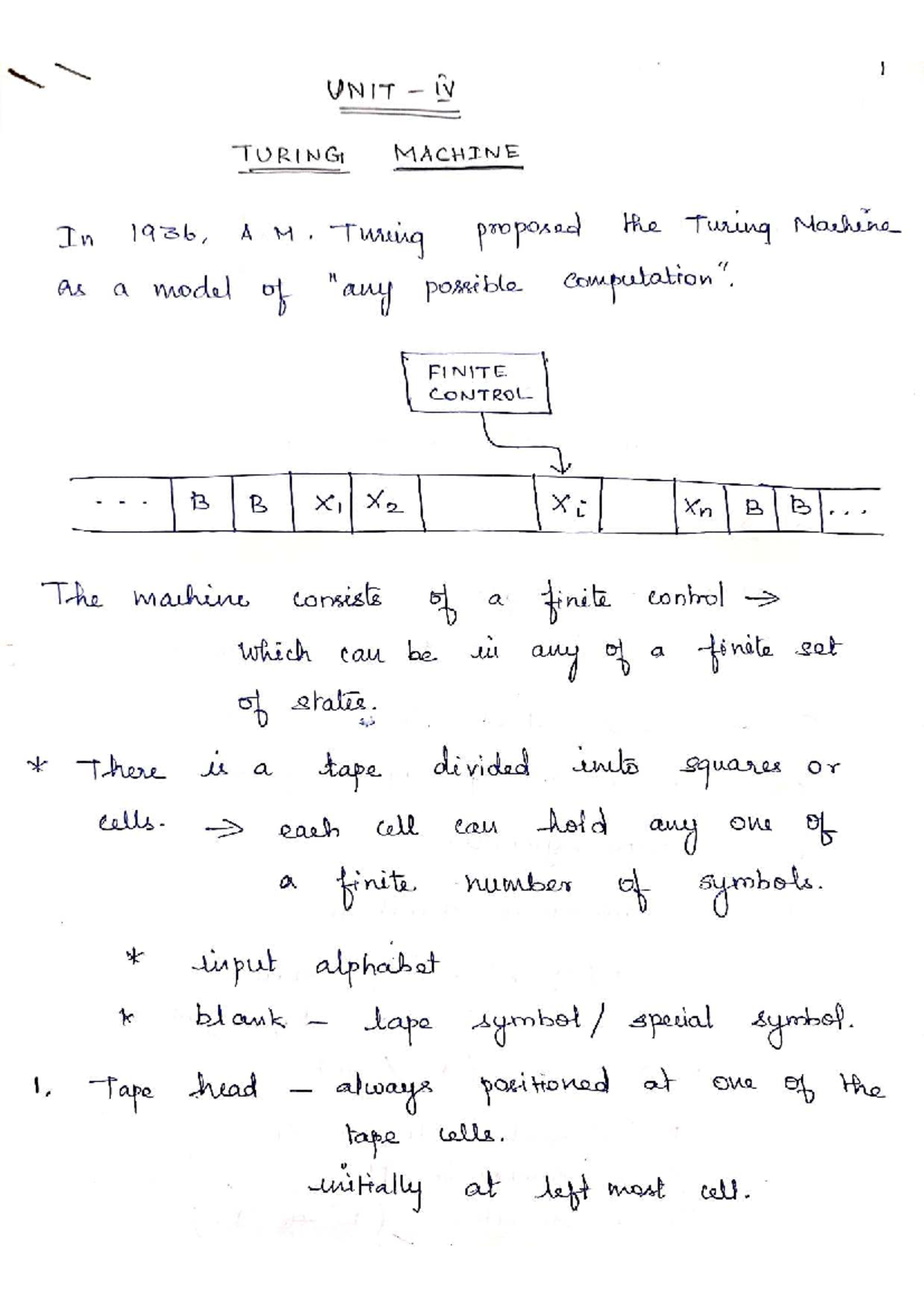 FLA UNIT IV - Understanding Turing Machines and Their Techniques - Studocu