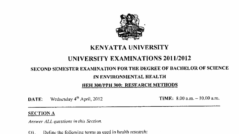 HEH 300: Research Methods Exam Notes and Questions - Studocu