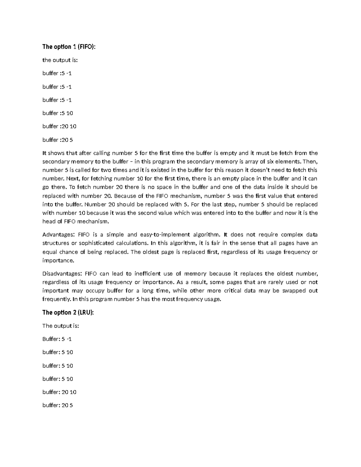 Unit 7 Discussion: FIFO vs LRU Buffer Management Techniques - Studocu