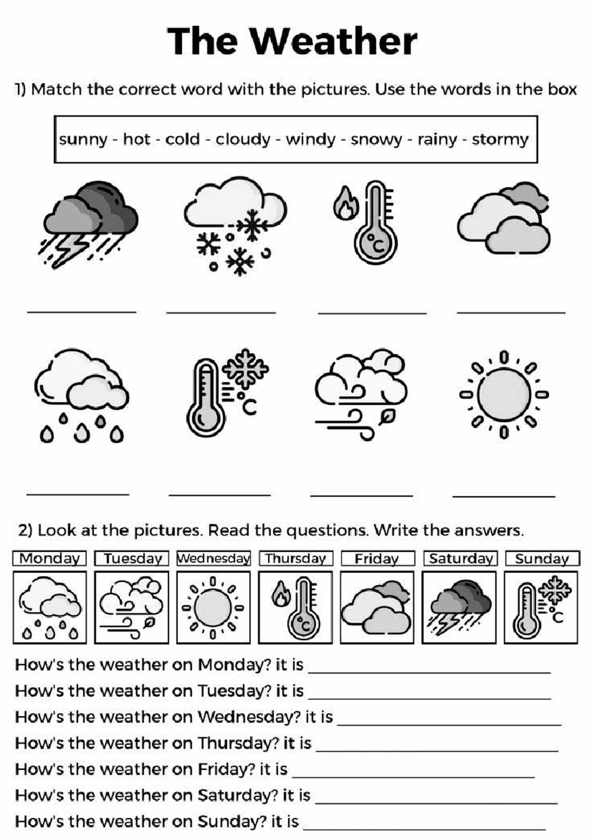 Weather Vocabulary and Questions Activity - Studocu