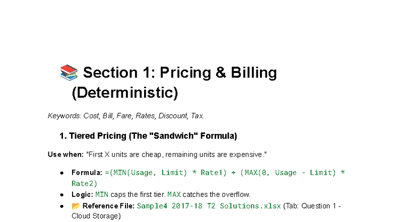 Cheat Sheet for Finals: Pricing & Simulation Techniques (Course Code ...