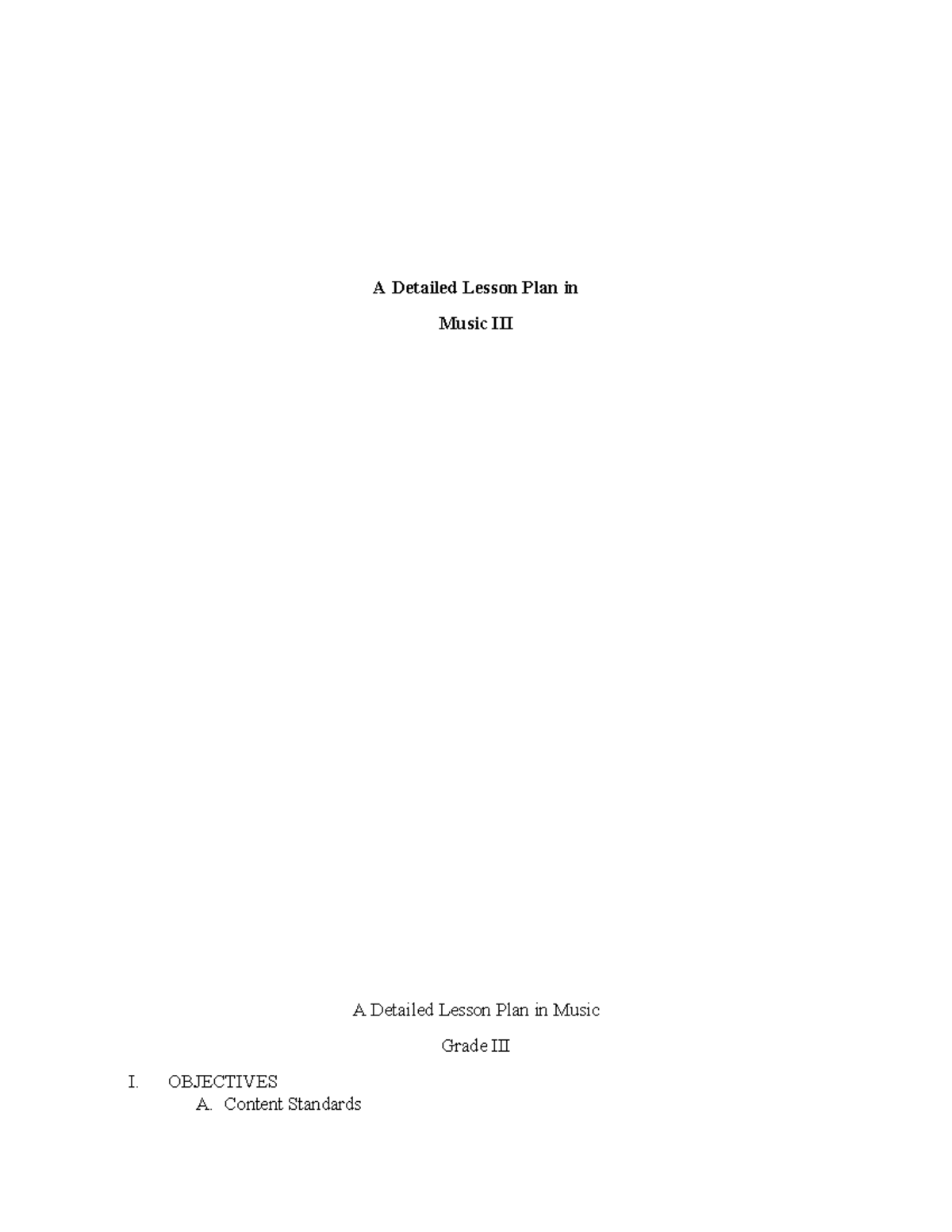 Detailed Lesson Plan in Music III: Recognizing Instruments by Sound ...