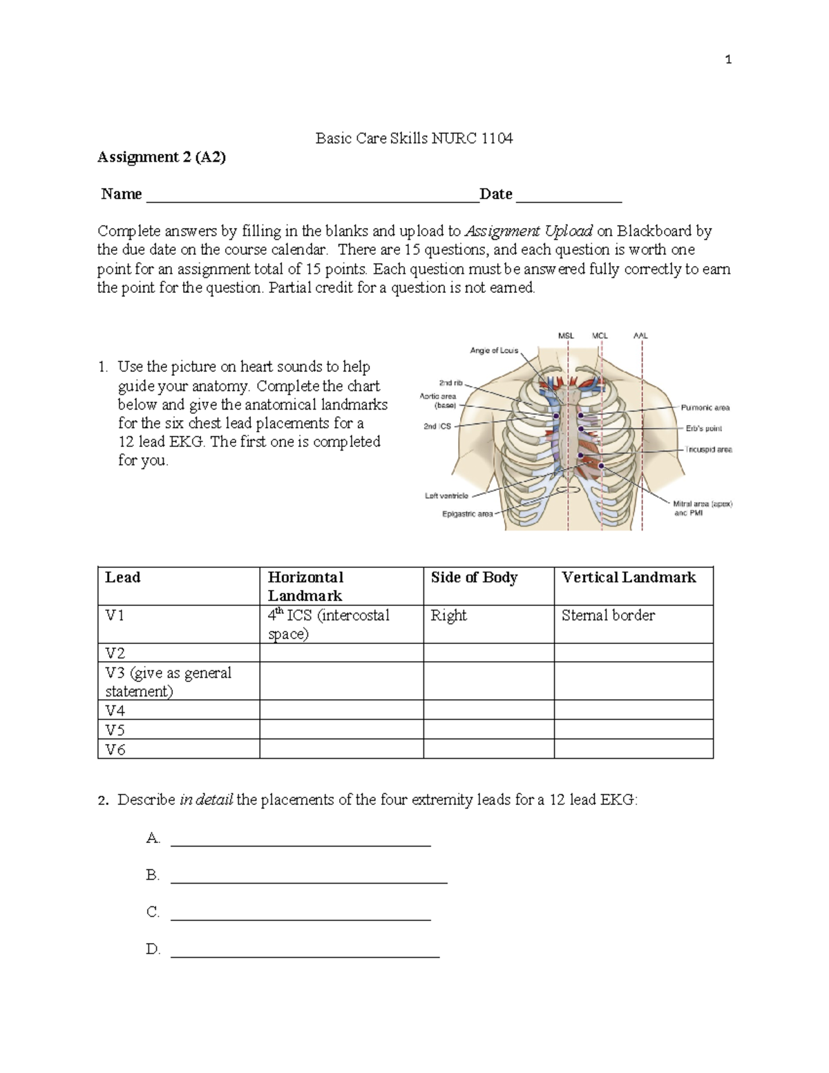 Assignment 2 (A2) - Practice basic question - 1 Basic Care Skills NURC 1104 Assignment 2 (A2 ...