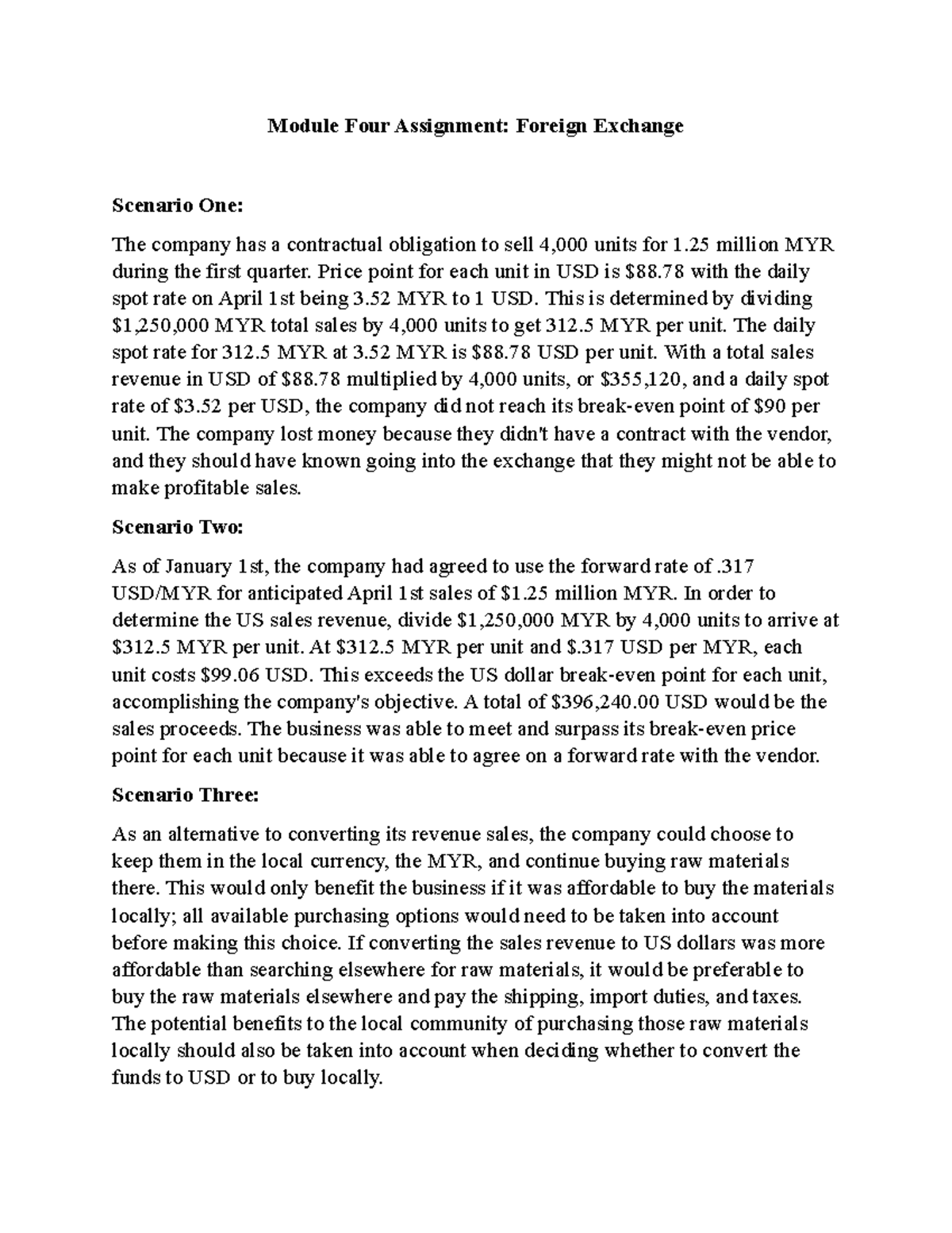INT220 Module Four Foreign Exchange - Module Four Assignment: Foreign ...