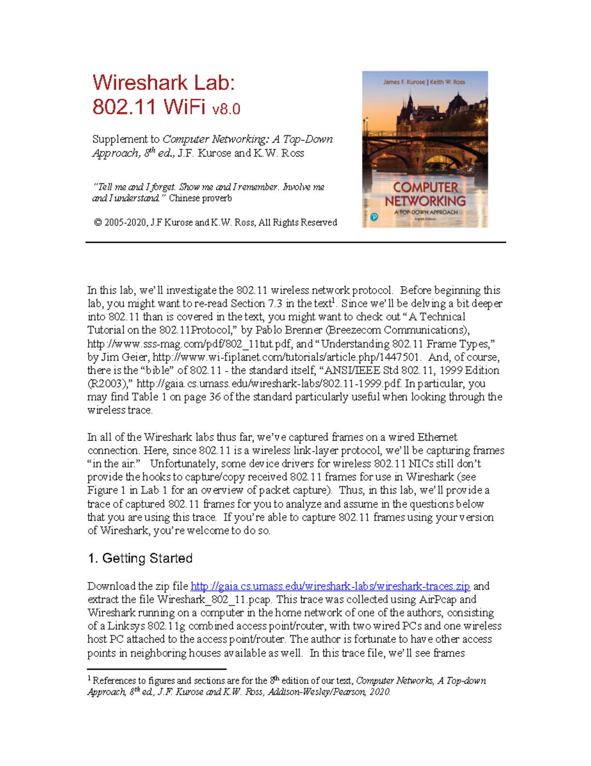 Wireshark 802 Lab Tasks Wireshark Lab 802 Wifi V8 Supplement To Computer Networking A